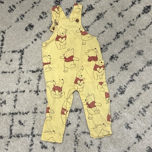 Disney | Bottoms | Disney Yellow Pooh Bear Kids Overalls | Poshmark
